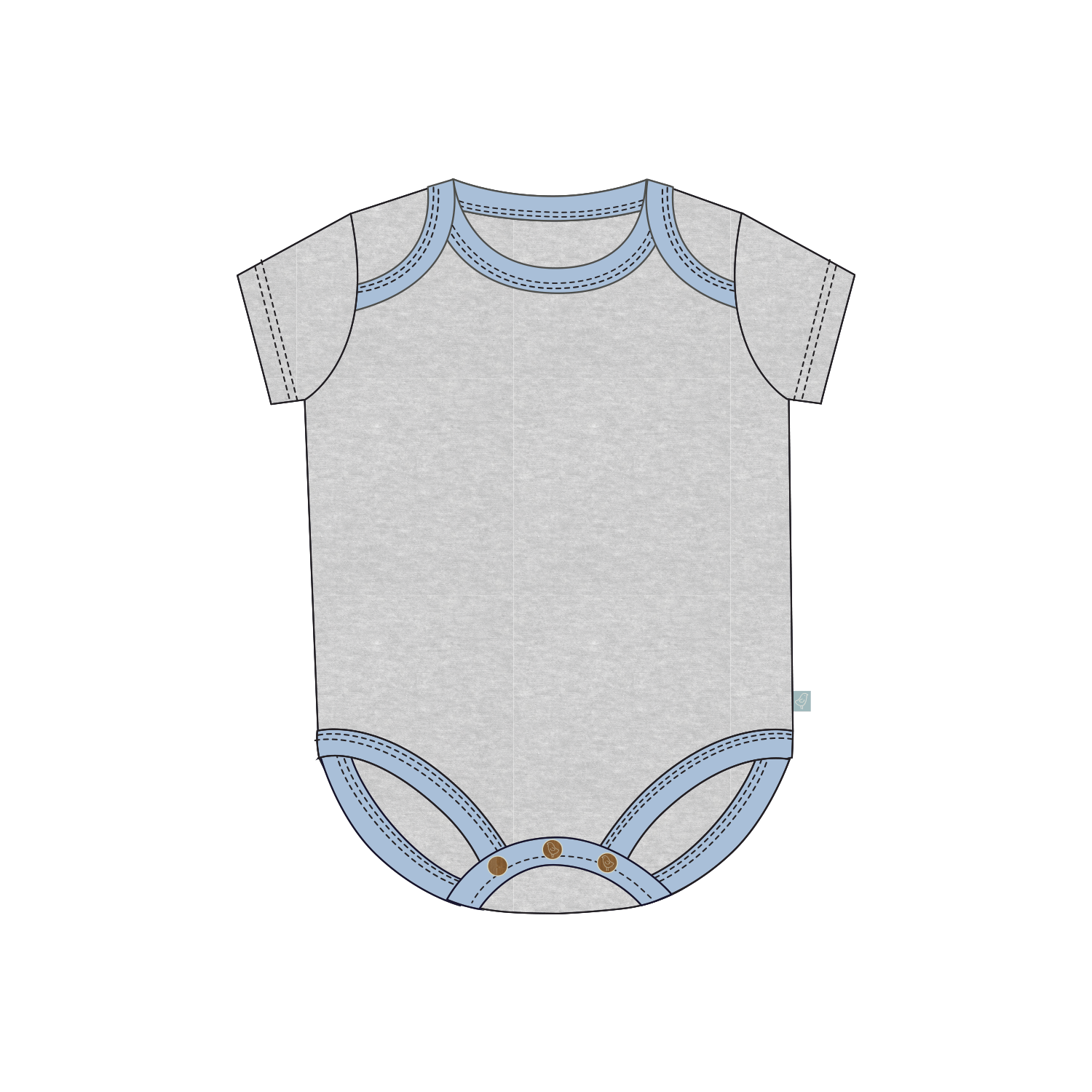 Baby Lap Bodysuit - Periwinkle Colorblock | 100% Organic - Finn + Emma