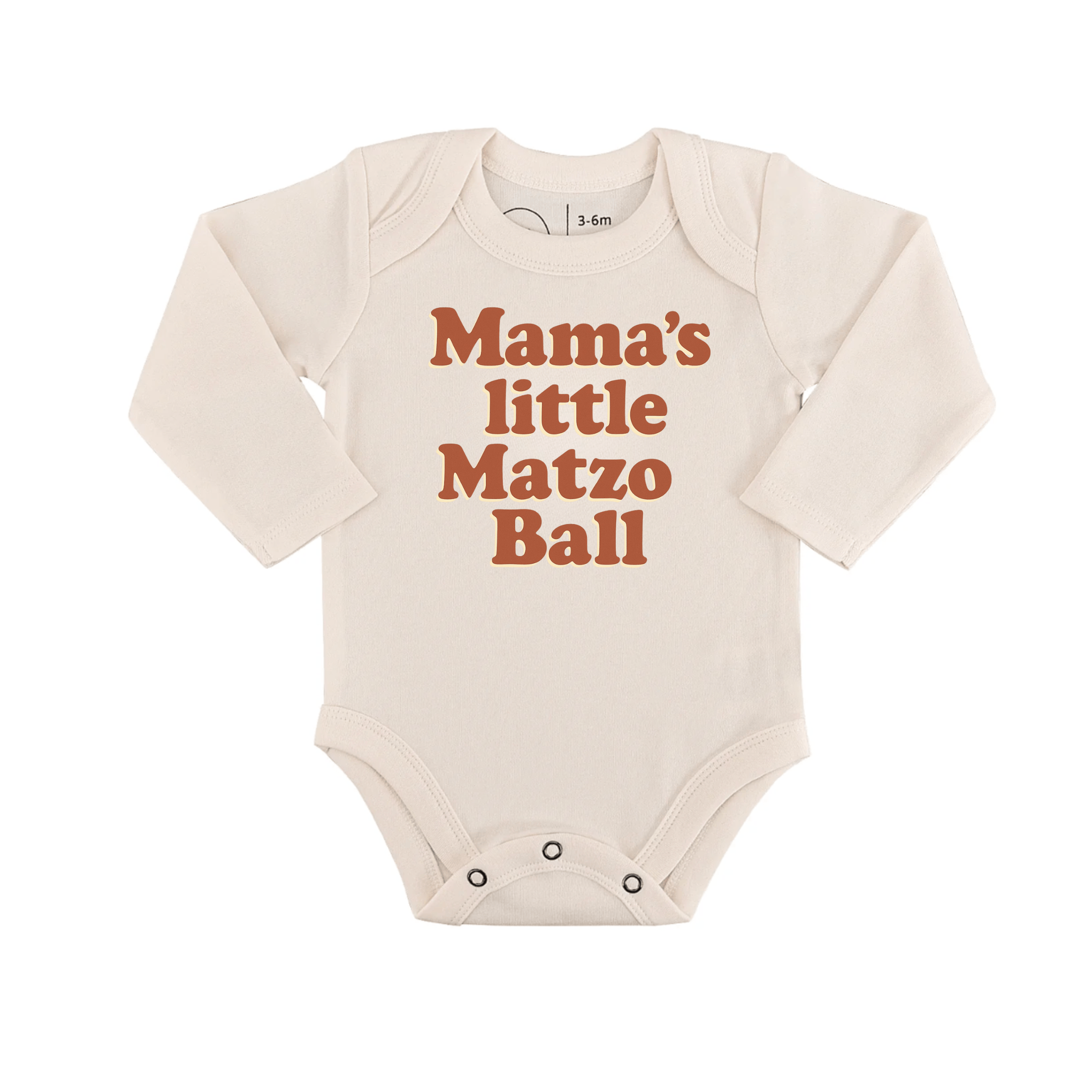 Baby Long Sleeve Graphic Bodysuit - Matzo Ball| 100% Organic – Finn + Emma