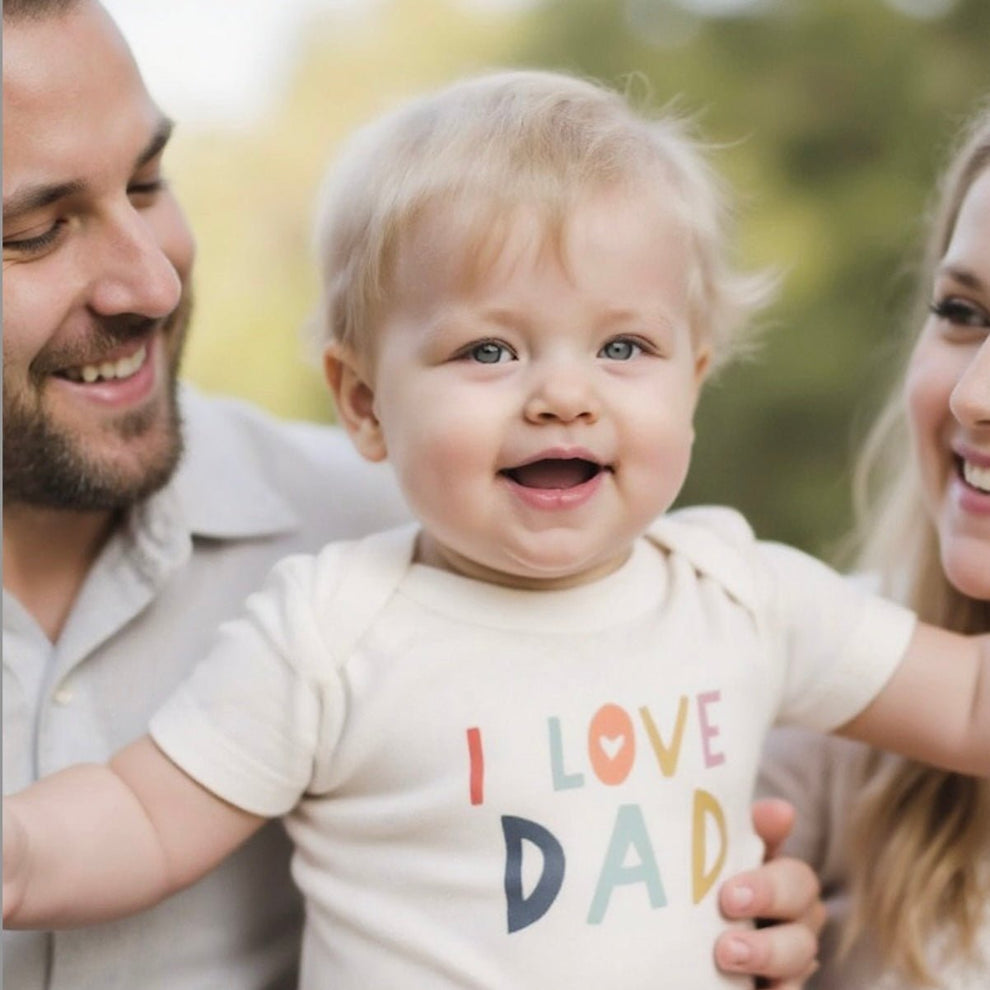 Organic Baby Onesie - I Love Dad | 100% Soft Cotton | Daddy Onesie ...